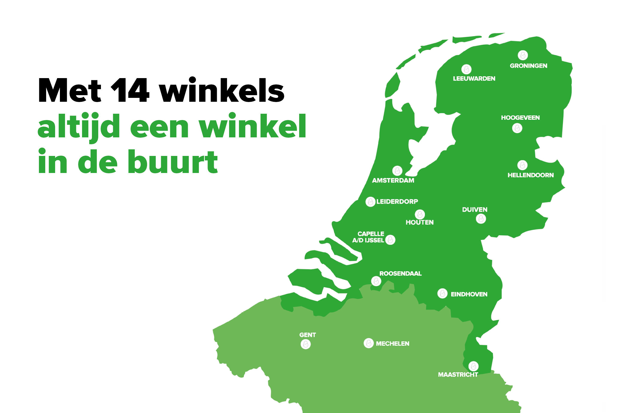 12 winkels in Nederland, 2 in België | Baby-Dump