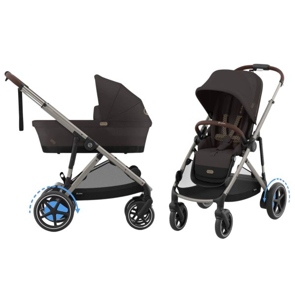 Cybex e-Gazelle S 3-in-1 Kinderwagen Set S - Taupe/Chocolate Brown ...